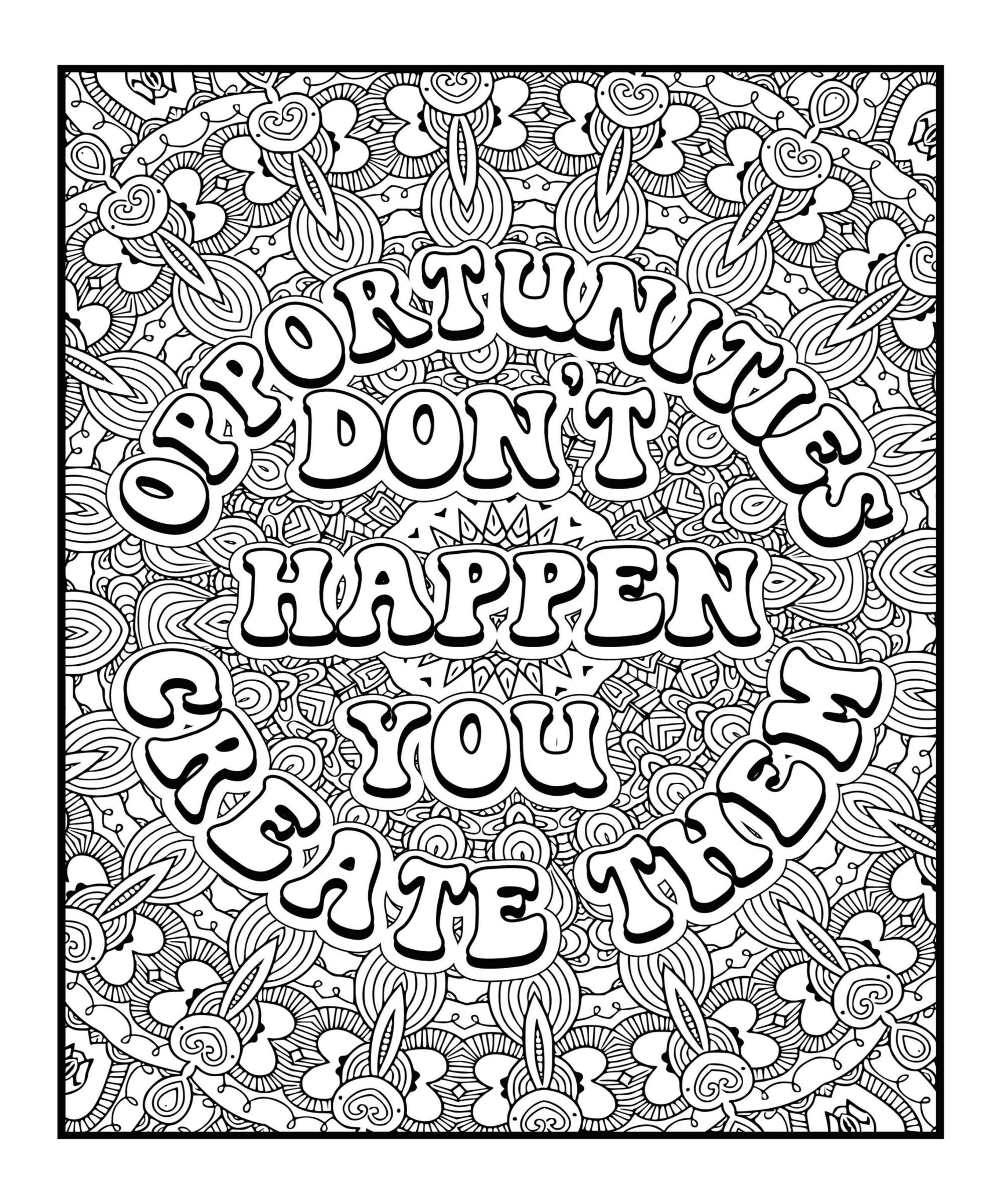 Motivational Quotes Coloring Book for Adults and Teens, Mandala ...