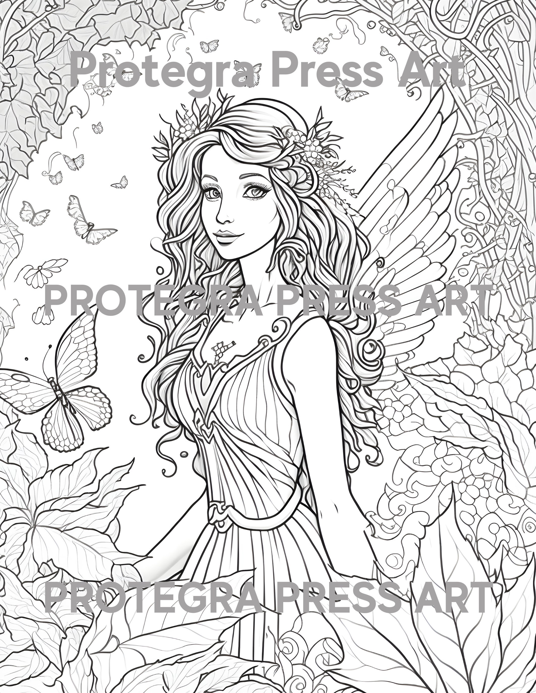 Magical Fairyland Coloring Book, Fantasy Coloring Pages, Coloring Book ...