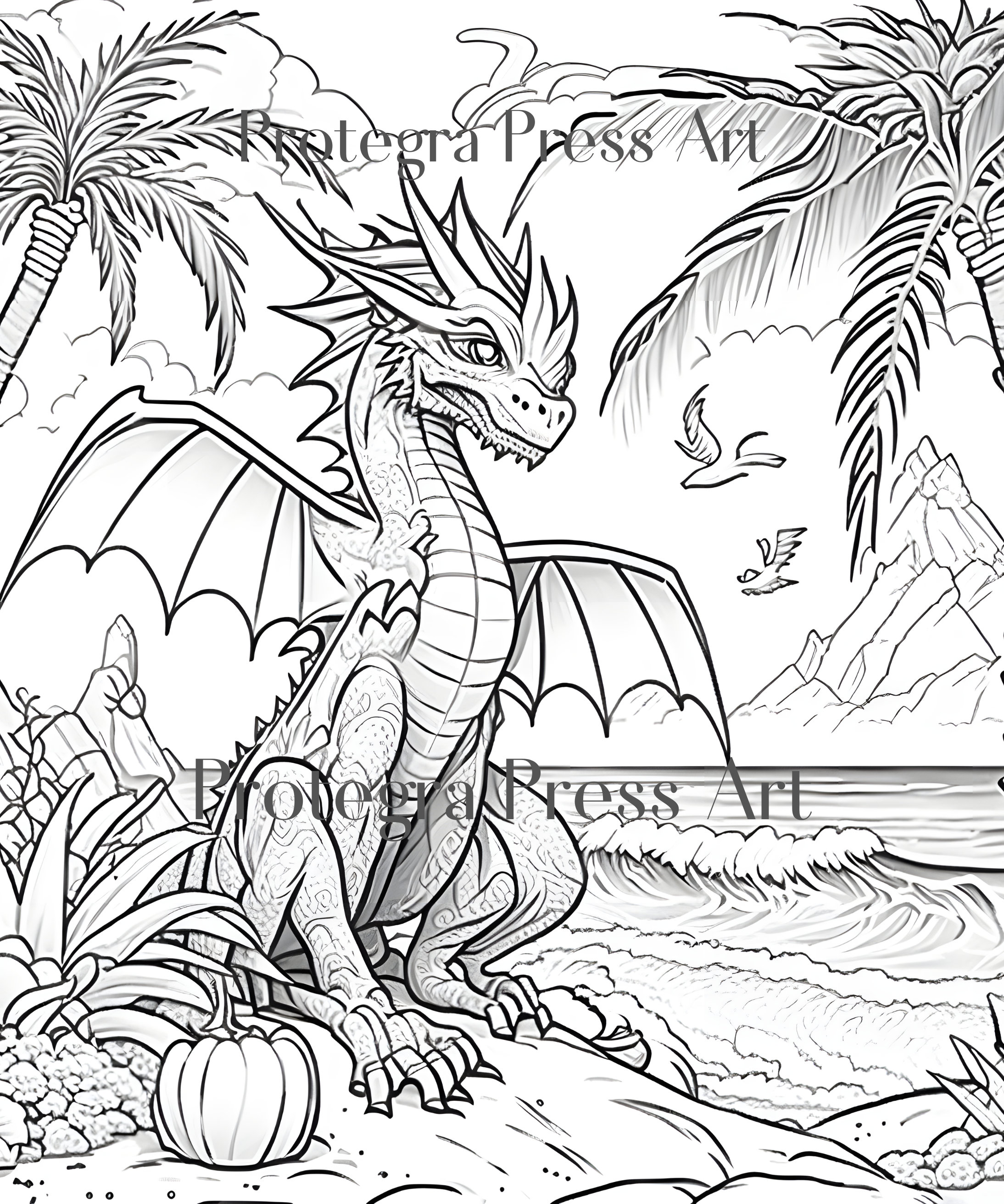 Goth Dragon Coloring Pages for Adults Dragon Artwork Adult - Etsy
