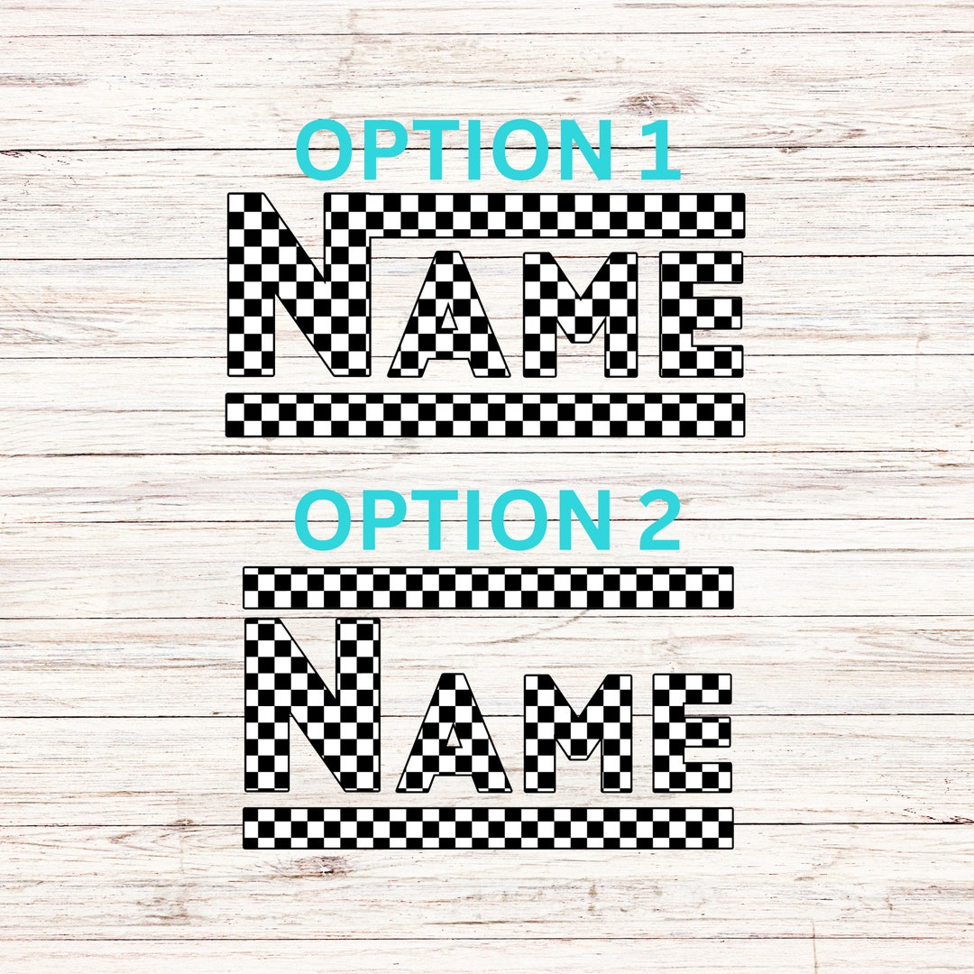 Custom Checkered Name Png White and Black Checker Png Checkered Retro ...