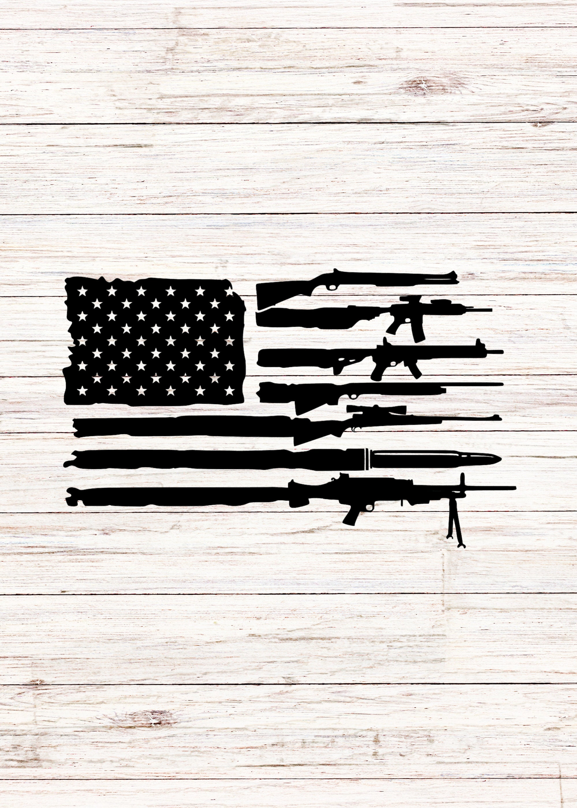 Gun Rifle Hunting AR American Flag Shooting SVG/PNG Digital Files ...
