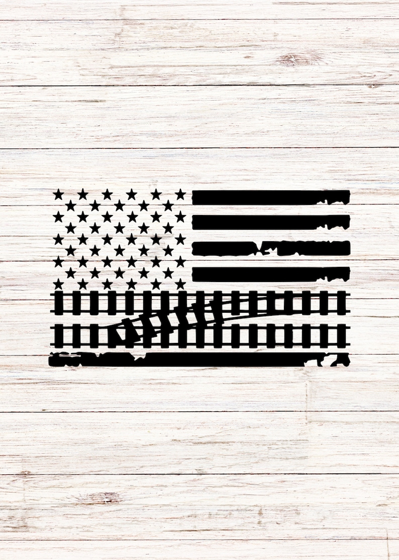 Railroad American Flag SVG: Train Track Clip Art (digital Download) - Etsy