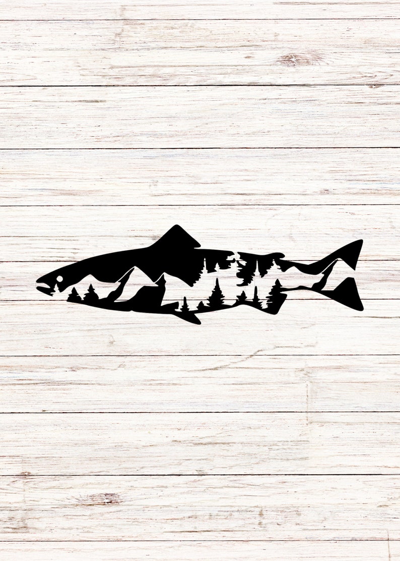Fishing Svg Trout Svg Mountains Svg Fish Outdoors SVG/PNG - Etsy