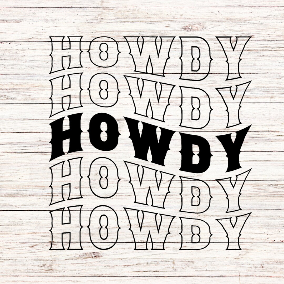Howdy Svg Howdy Wavy Print Svg Cowgirl Disco Cowboy Country Western SVG ...