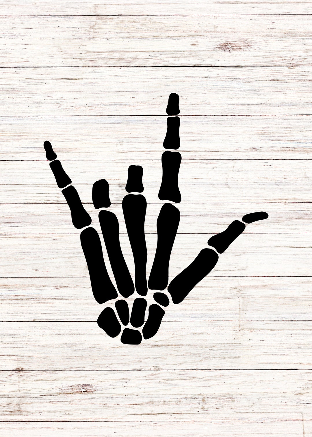 Skeleton Hand I Love You Sign - Gothic Halloween SVG PNG (digital ...