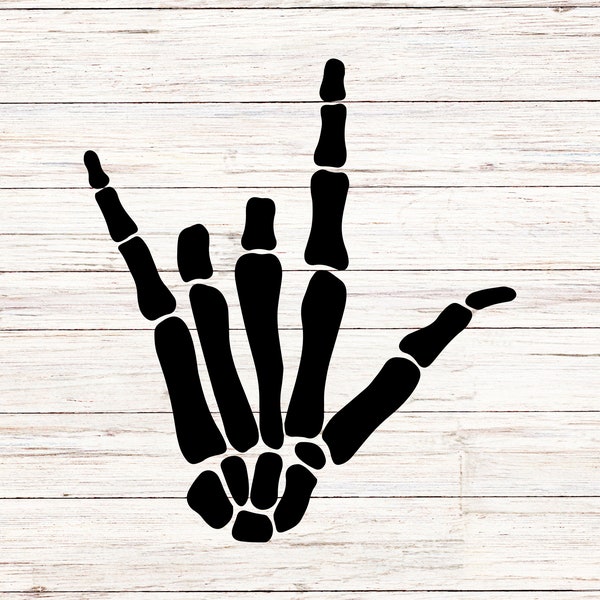 Skeleton Hand I Love You Png - Etsy