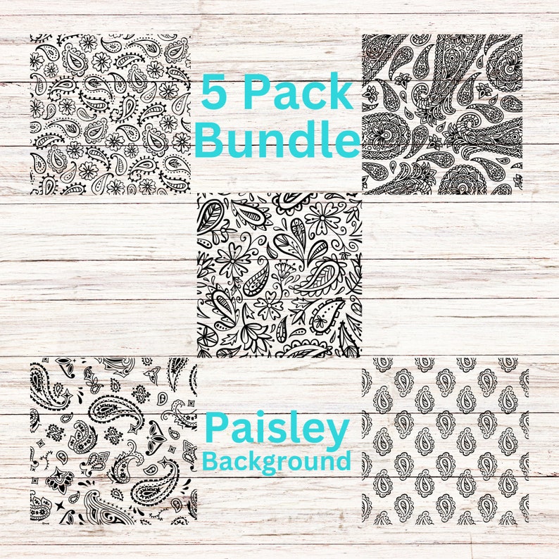 Paisley Svg/png 5 Pack Western Pattern Bandana Print Digital Files ...