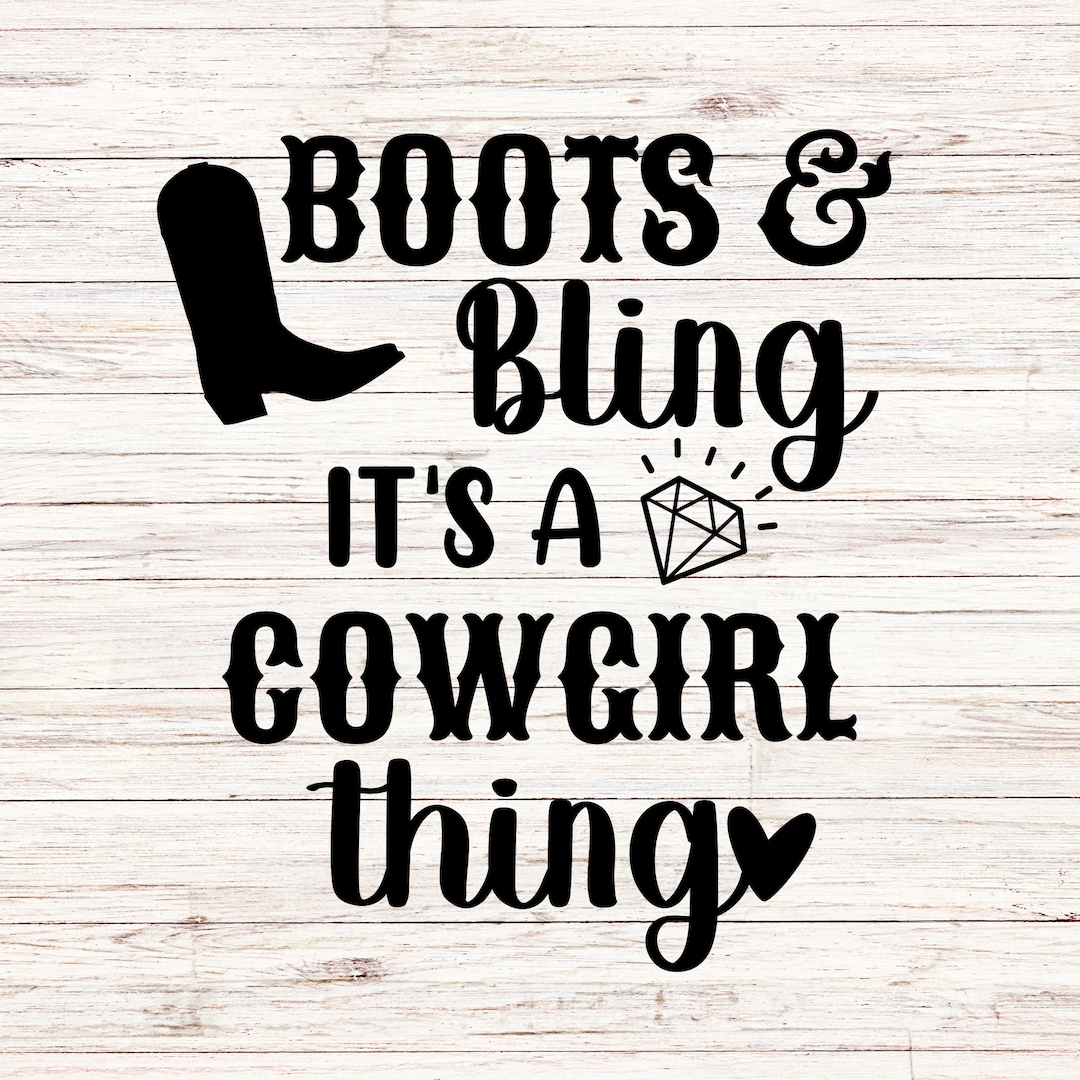 Cowgirl Boots & Bling SVG: Western Country Girl Clip Art (digital ...