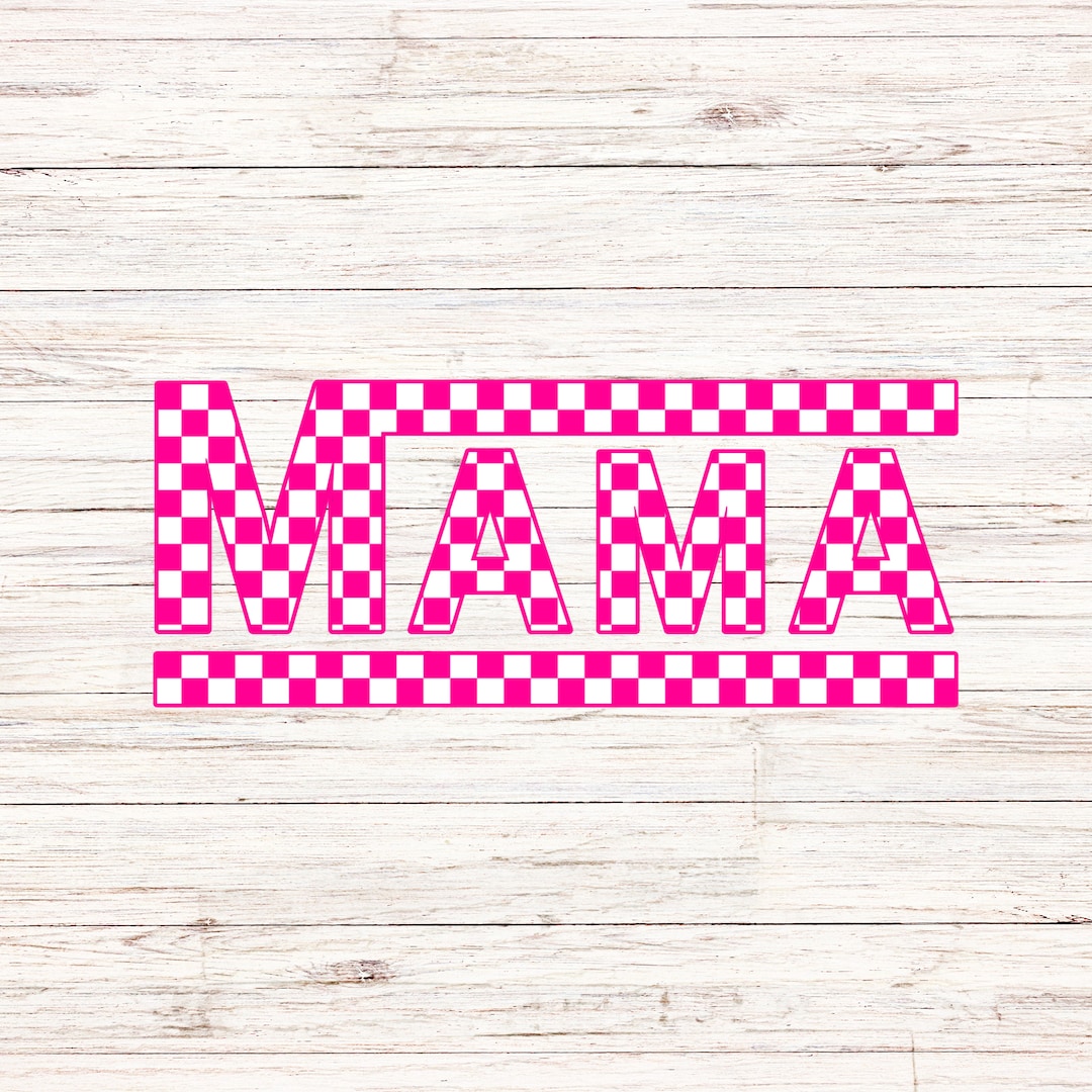 Checkered Retro Mama SVG/PNG Hot Pink and White, Checkered Mom, Mothers ...