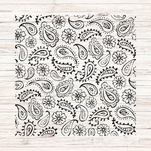 Paisley Svg/png 5 Pack Western Pattern Bandana Print Digital Files ...