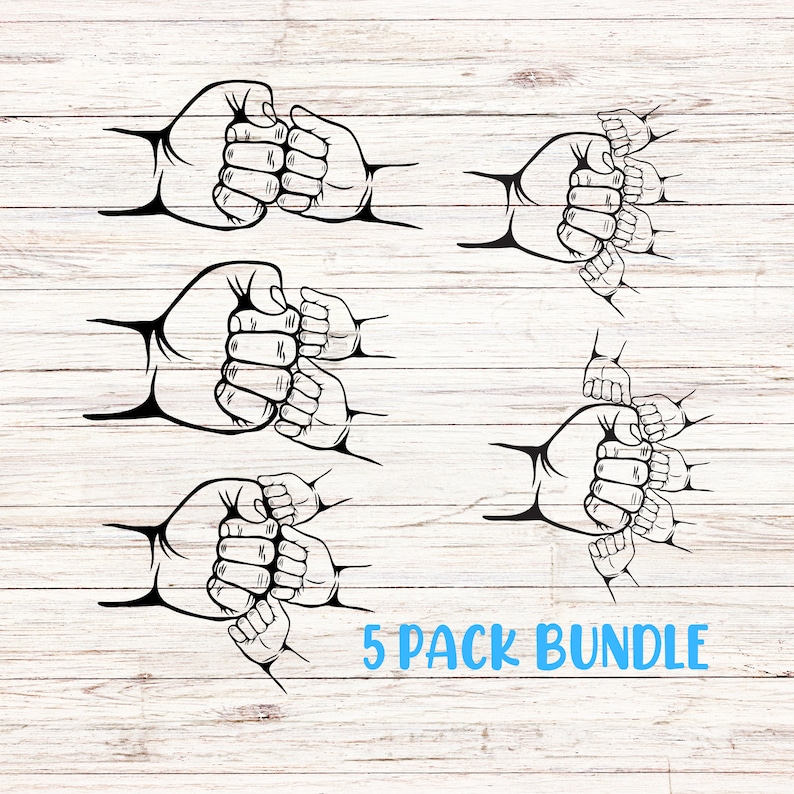 Father's Day Fist Bump Bundle SVG/PNG Family Fist Bump - Etsy