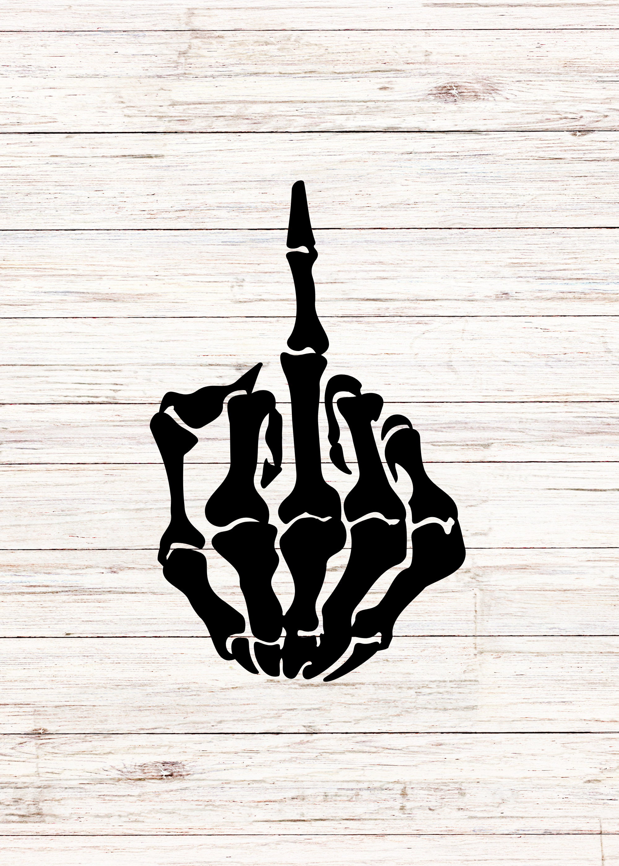 Skeleton Middle Finger Flipping off Halloween Bones SVG/PNG Digital ...