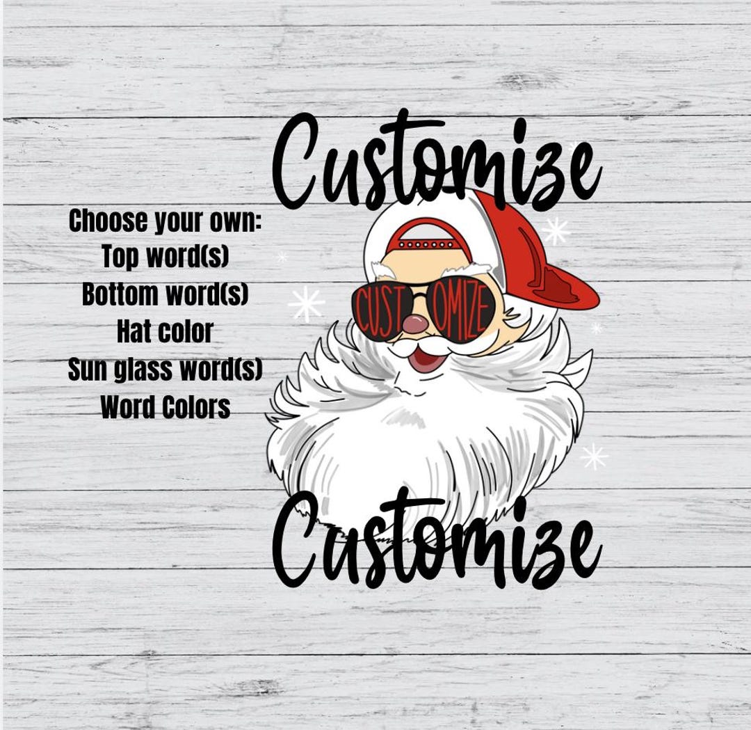 Custom Santa Hat Backwards Christmas PNG, Customizable Team Sants ...