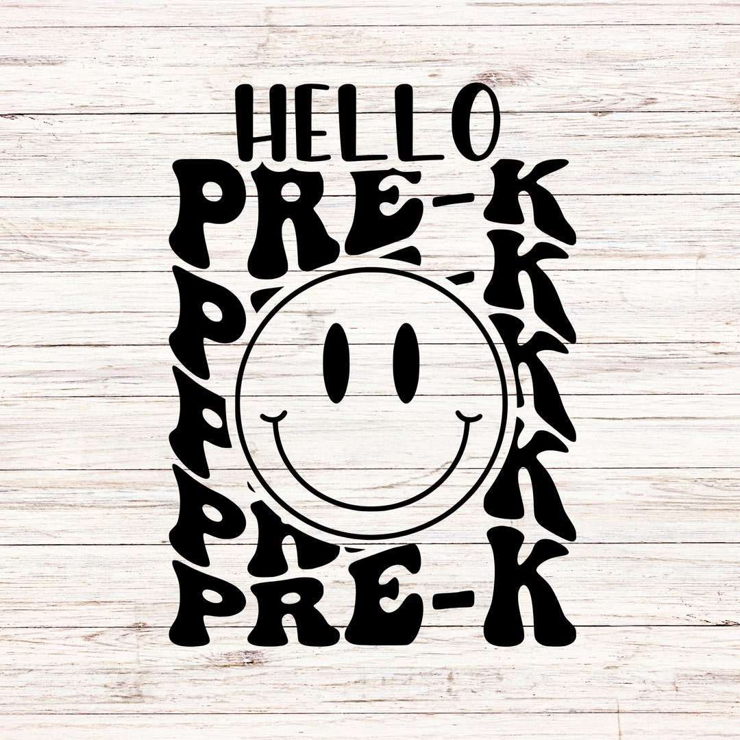 Hello Pre-k SVG/PNG Back to School Svg First Day of School Svg Retro ...