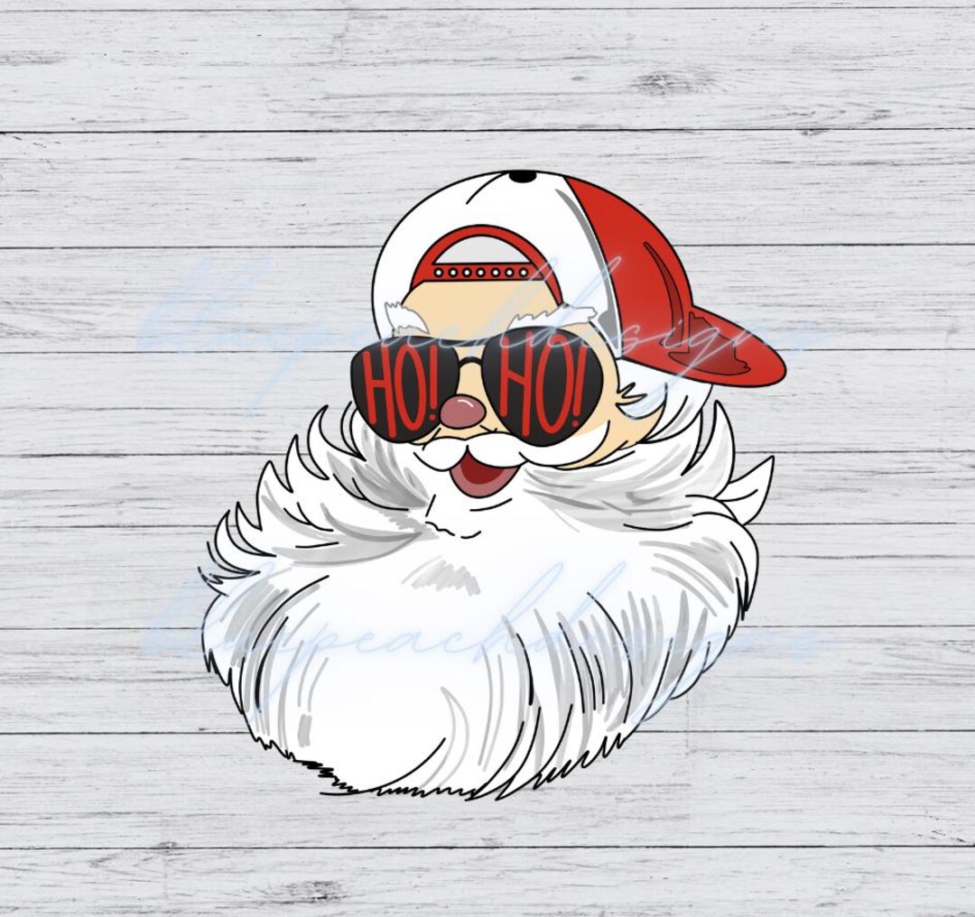 Santa Hat Backwards Christmas PNG Baseball Cap Santa, Hip Santa, Cool ...