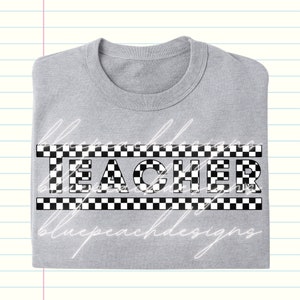 Checkered Teacher Svg Png, Teacher Vibes, Teacher Life, Retro Classroom ...