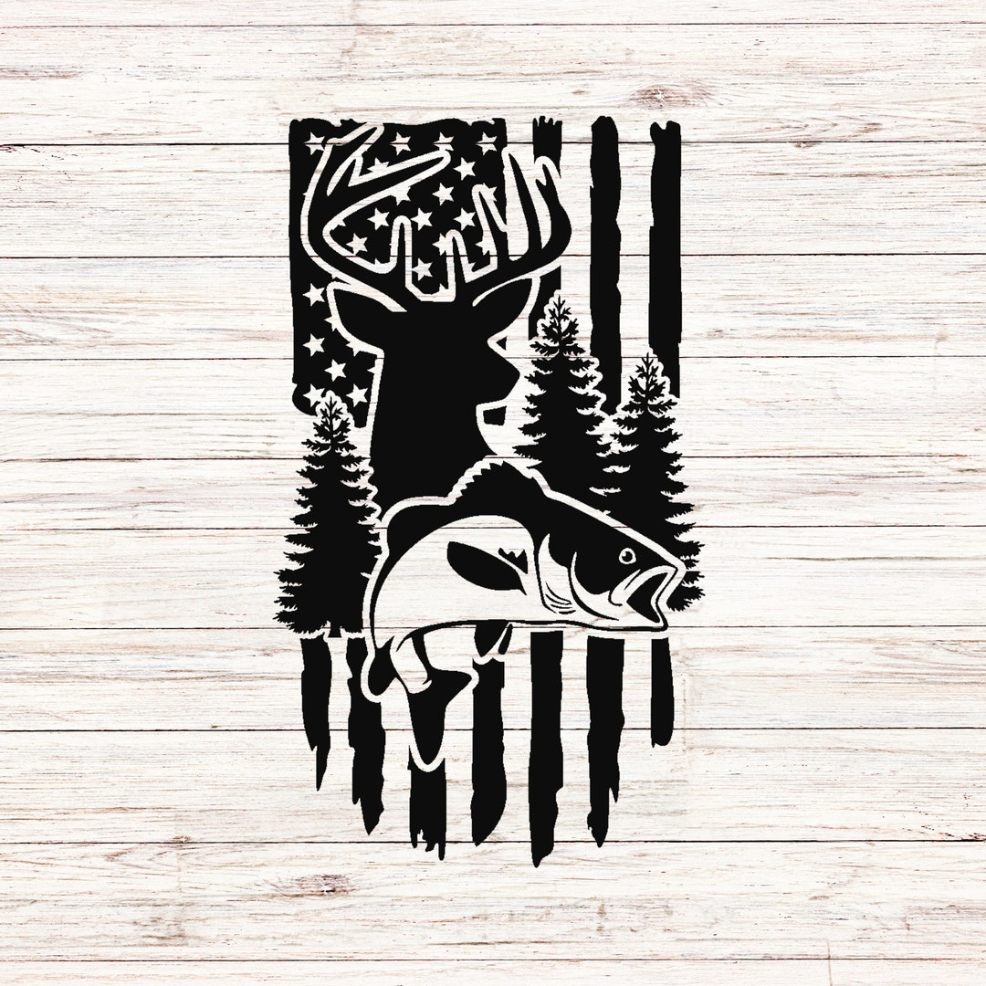Fish Svg Hunting Svg American Flag Svg Deer Svg Fishing Svg Hunter Svg ...