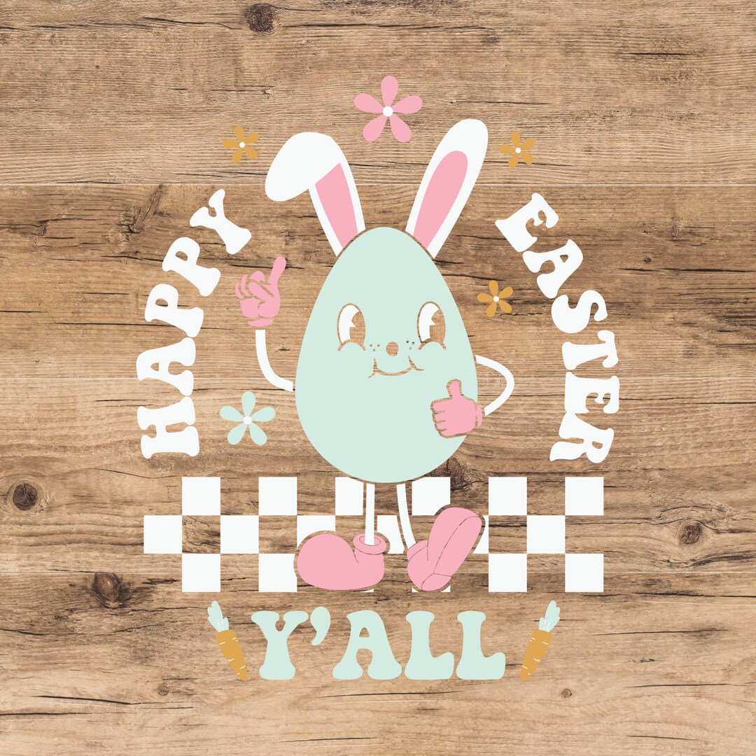 Retro Groovy Easter Egg Svg Basket Decoration Svg Bunny Rabbit ...