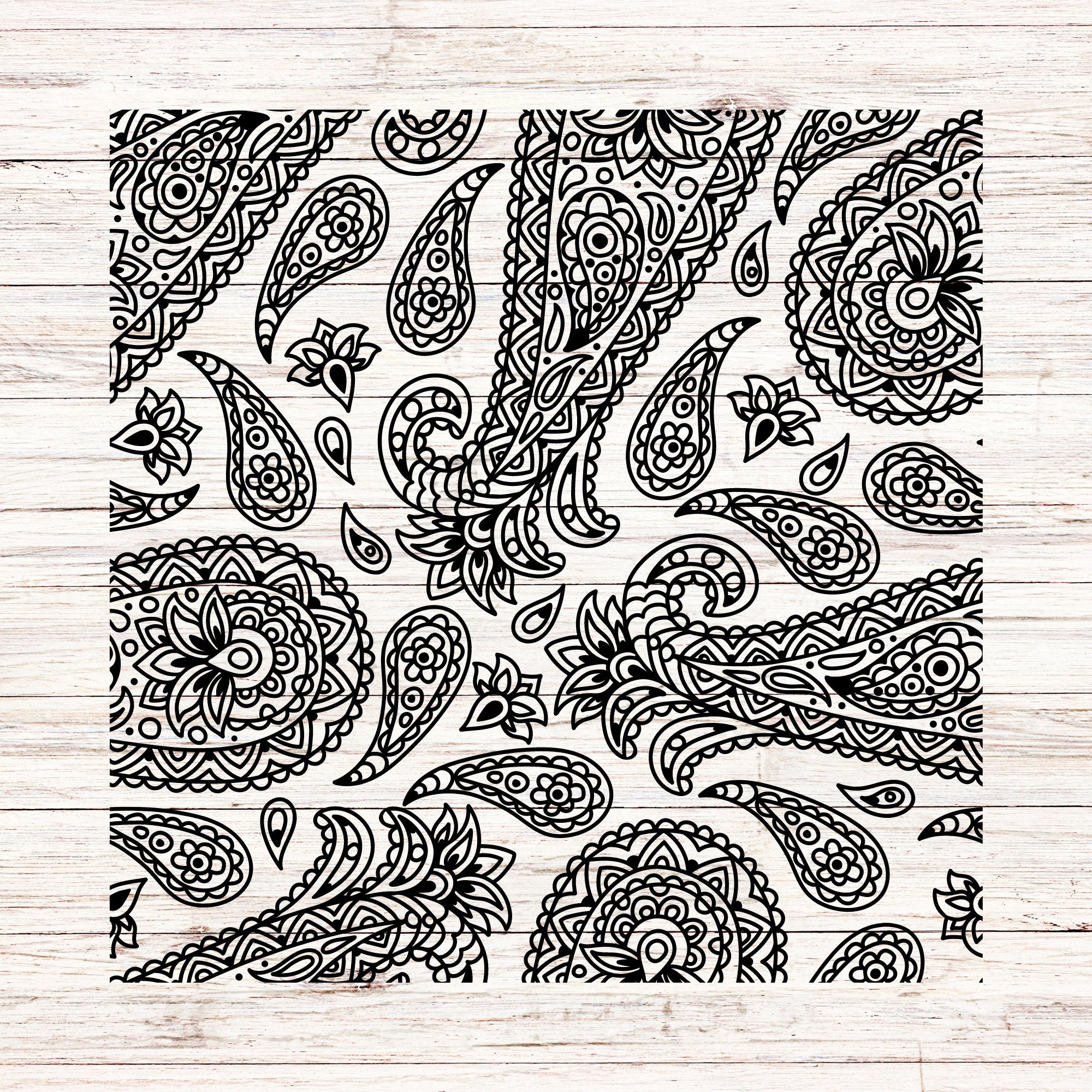 Paisley Svg/png 5 Pack Western Pattern Bandana Print Digital Files ...