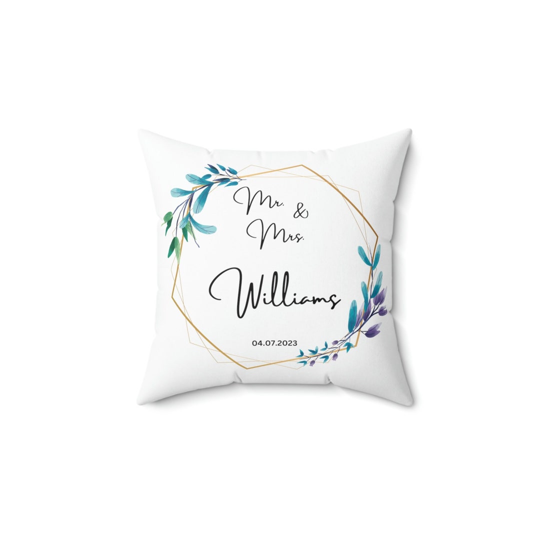 Personalized Wedding Gift Pillow, Custom Couple Pillow Mr. and Mrs ...