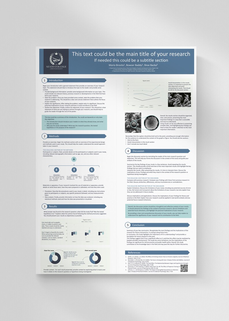 Scientific Poster Template Powerpoint Layout for Research - Etsy