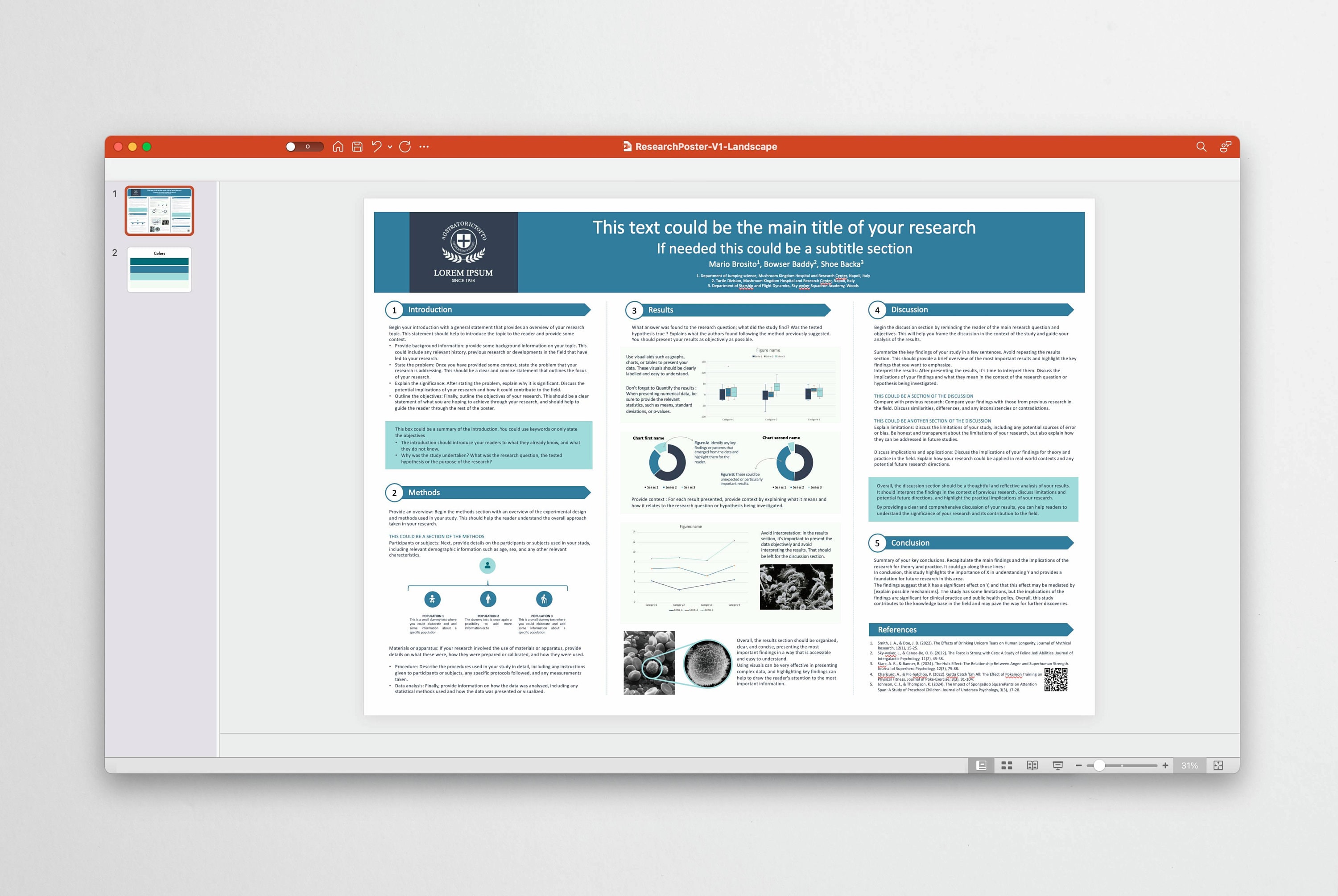 Research Poster Template - Academic Powerpoint Design to Present Your ...