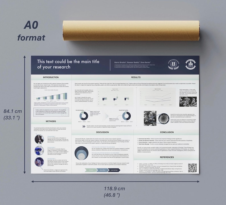 Scientific Poster Powerpoint Template | Landscape A0 Format | Best for ...