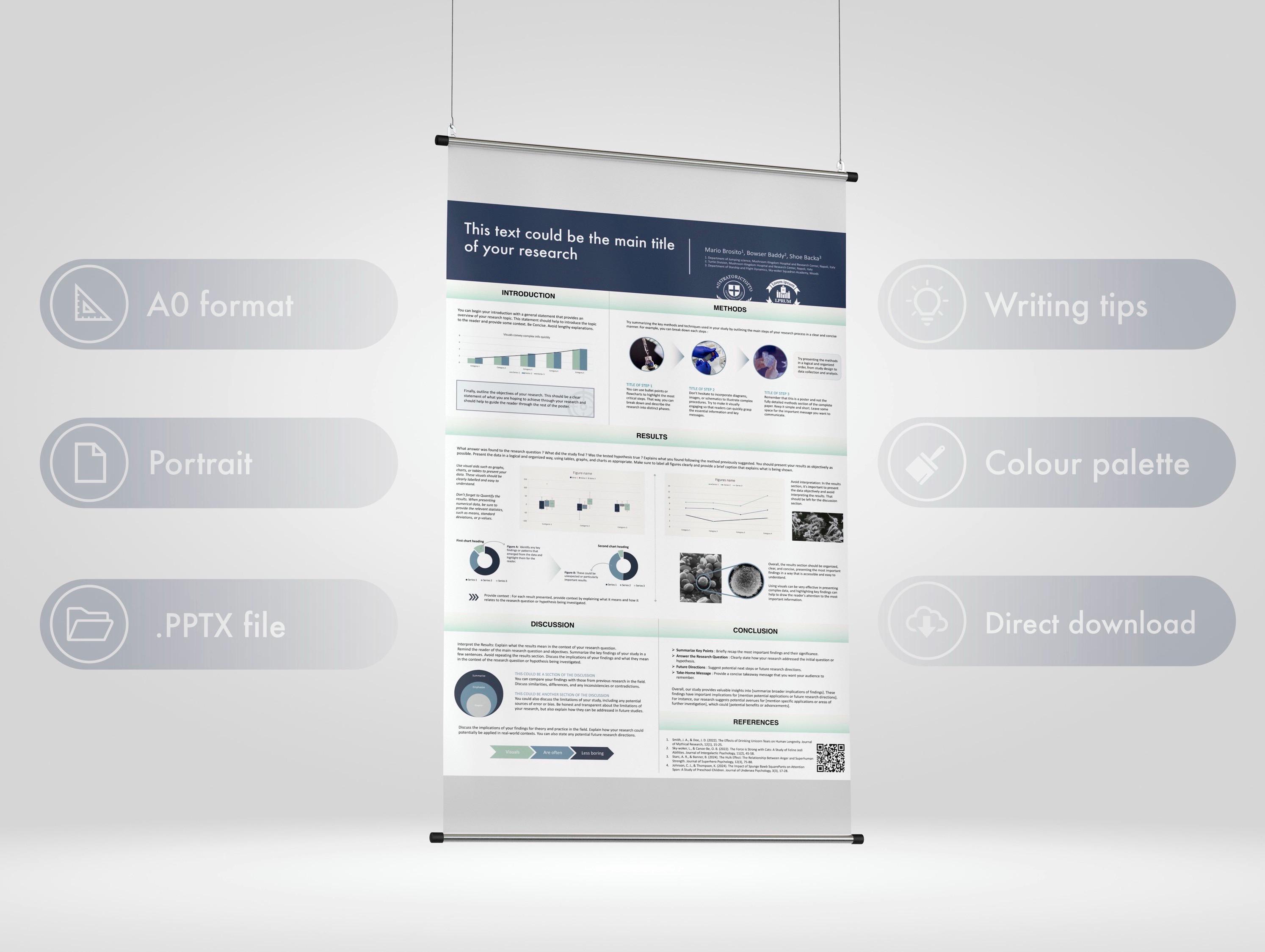 Research Poster Template | powerpoint | A0 Portrait Format | Scientific ...