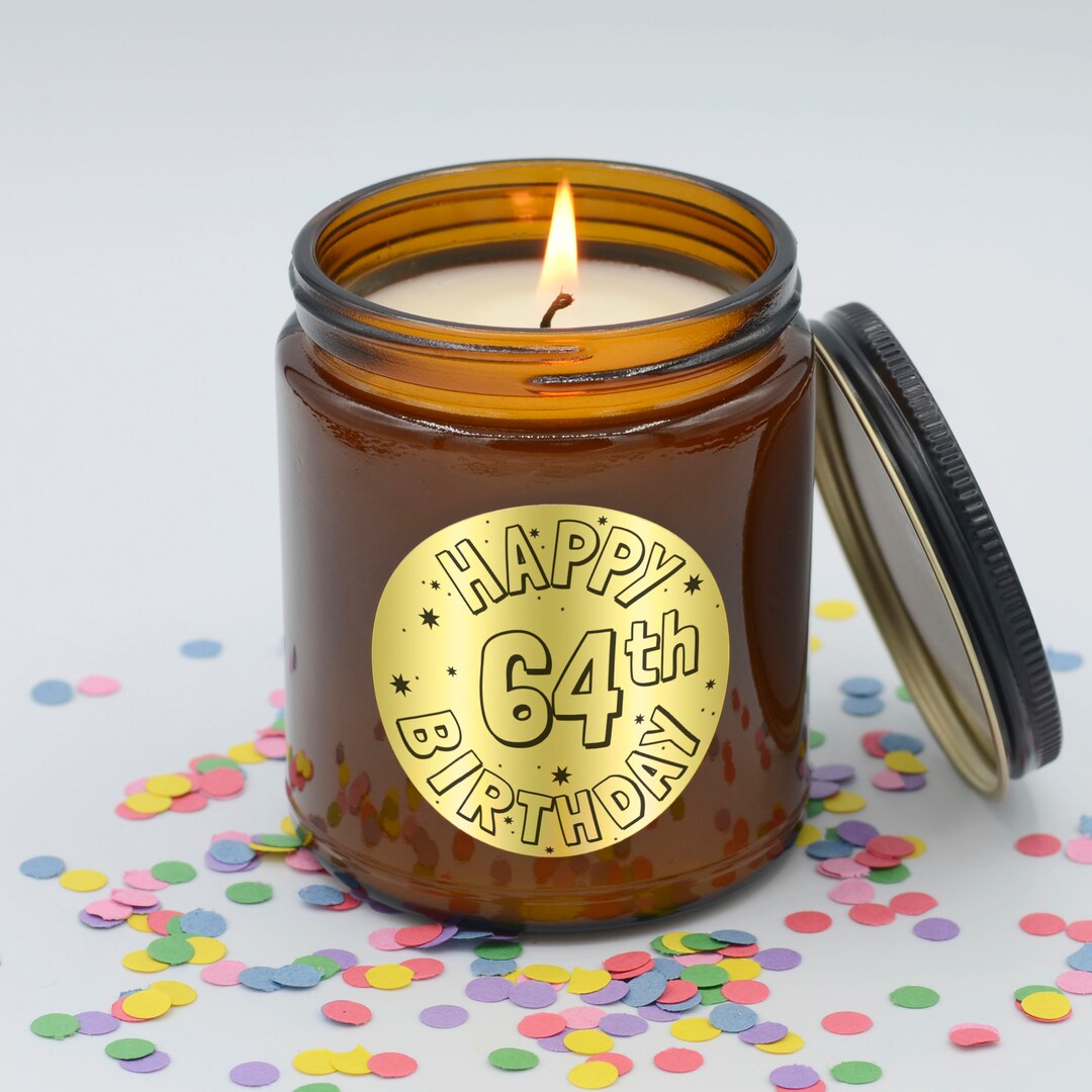Sixty-fourth Birthday Soy Candle, 64th Bday Candle, Birthday Gift ...
