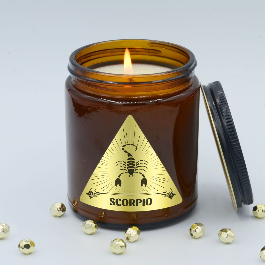 Scorpio Horoscope Soy Candle Gold Label, Scorpio the Scorpion, Zodiac ...