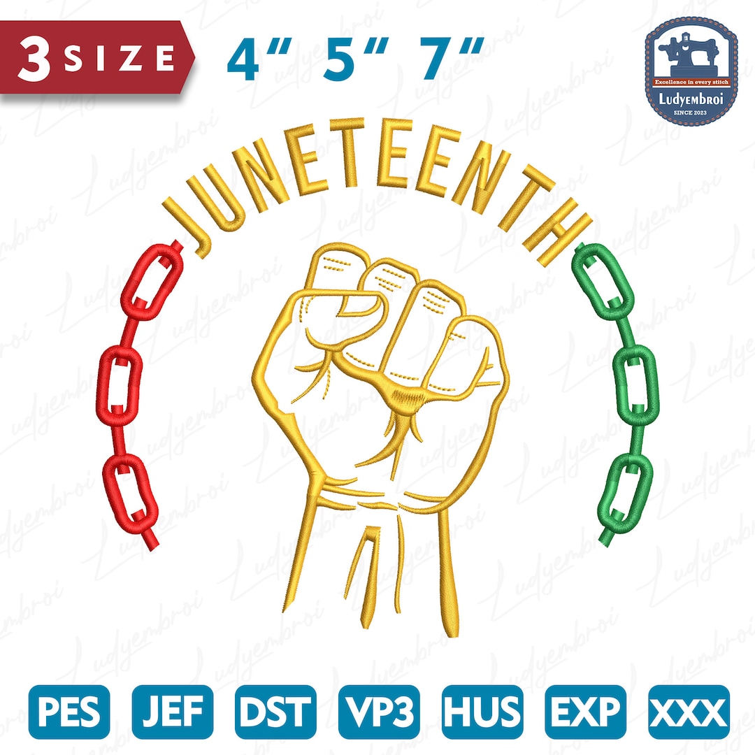 Juneteenth Fist Juneteenth Embroidery Design, Juneteenth Fist ...
