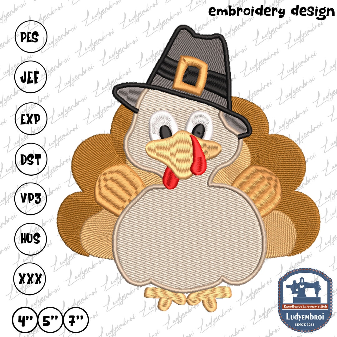 Thanksgiving Embroidery Designs Turkey Embroidery Designs - Etsy