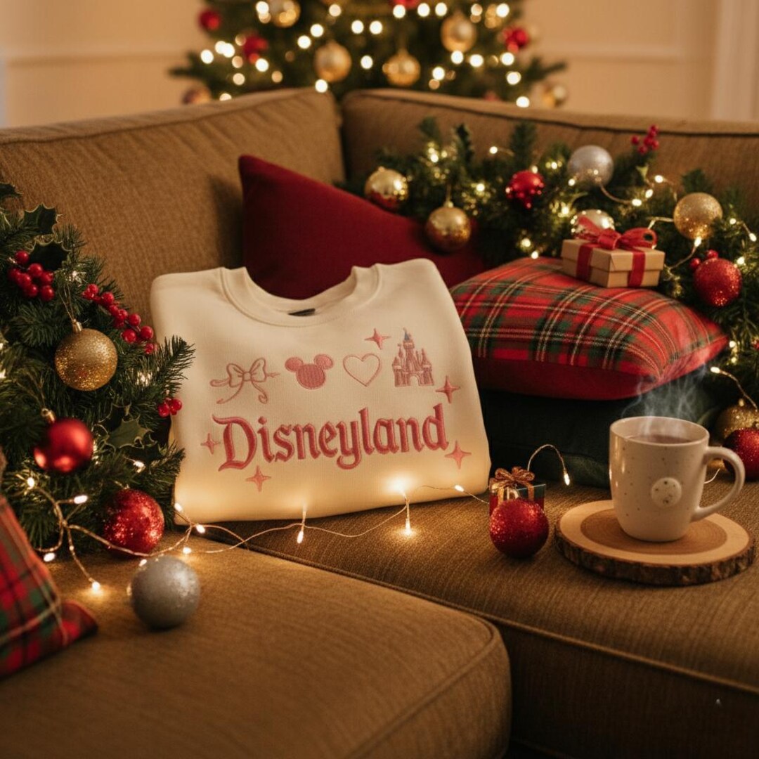 Embroidered Magic Kingdom Crewneck Sweatshirt, Pink Bow Holiday Trip ...