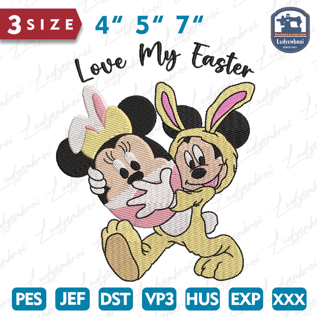 Hot Cartoon Peeps Easter Day Embroidery, Easter Mouse Friends ...