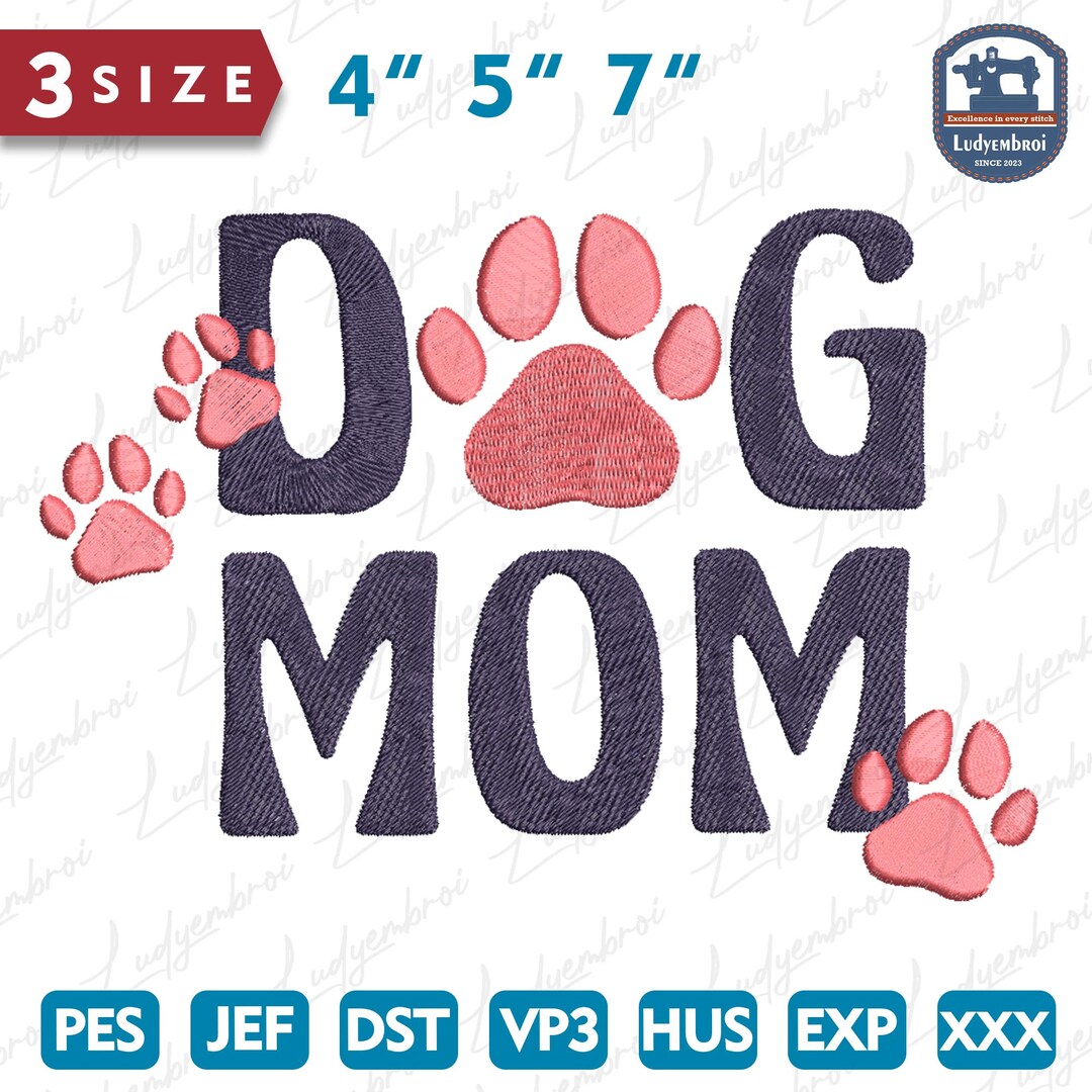 Mother Day Embroidery Design, Dog Mom Embroidery Design, Mama ...