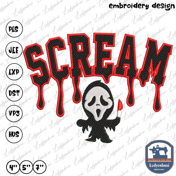 Scream Ghost Face Embroidery - Etsy