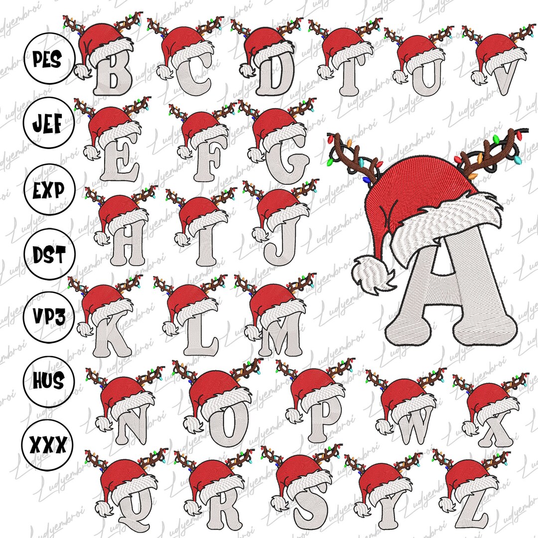 Personalized Name Christmas Embroidery Machine Design, Christmas ...