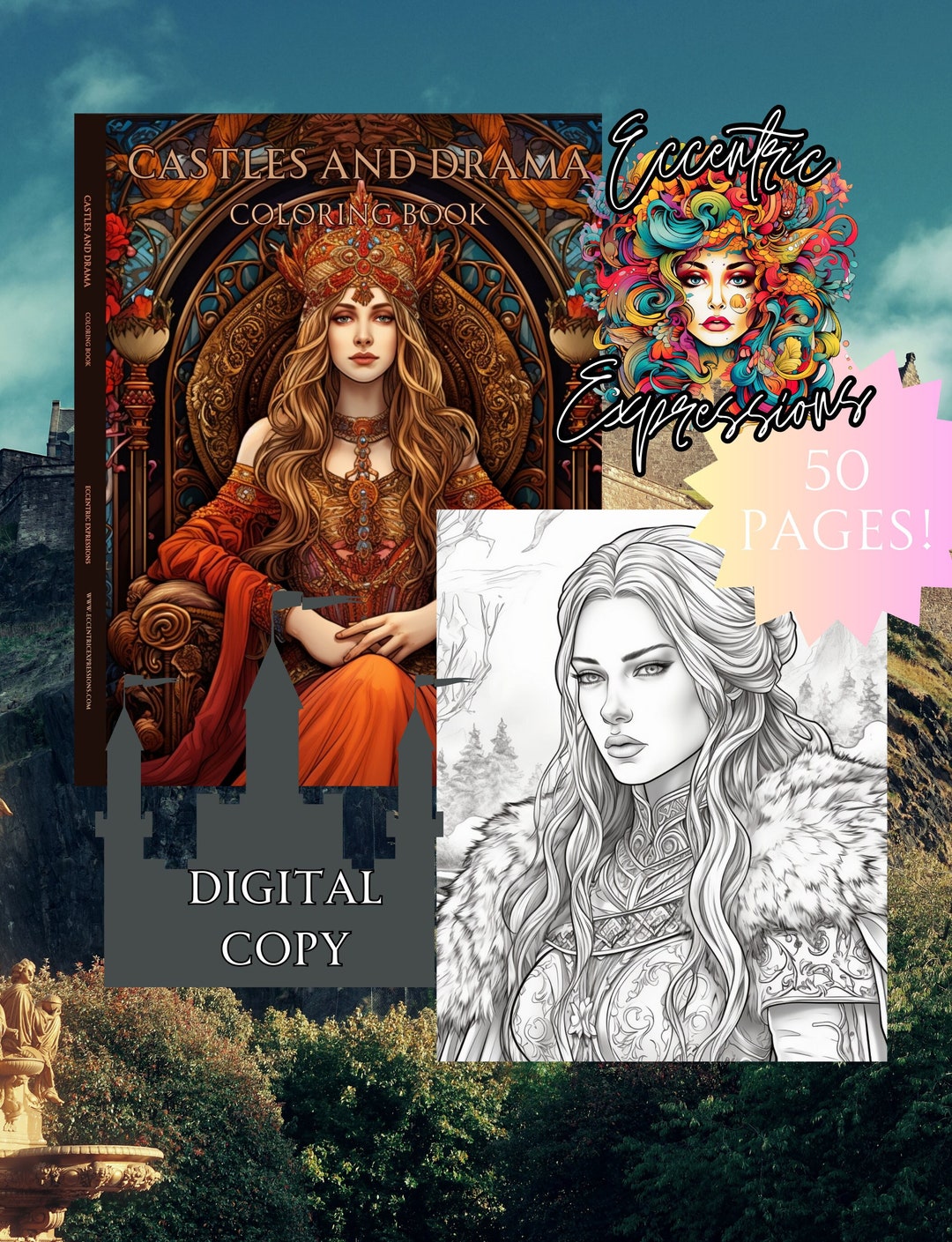 Castles and Drama: an Exquisite Adult Coloring Book for Relaxation and ...