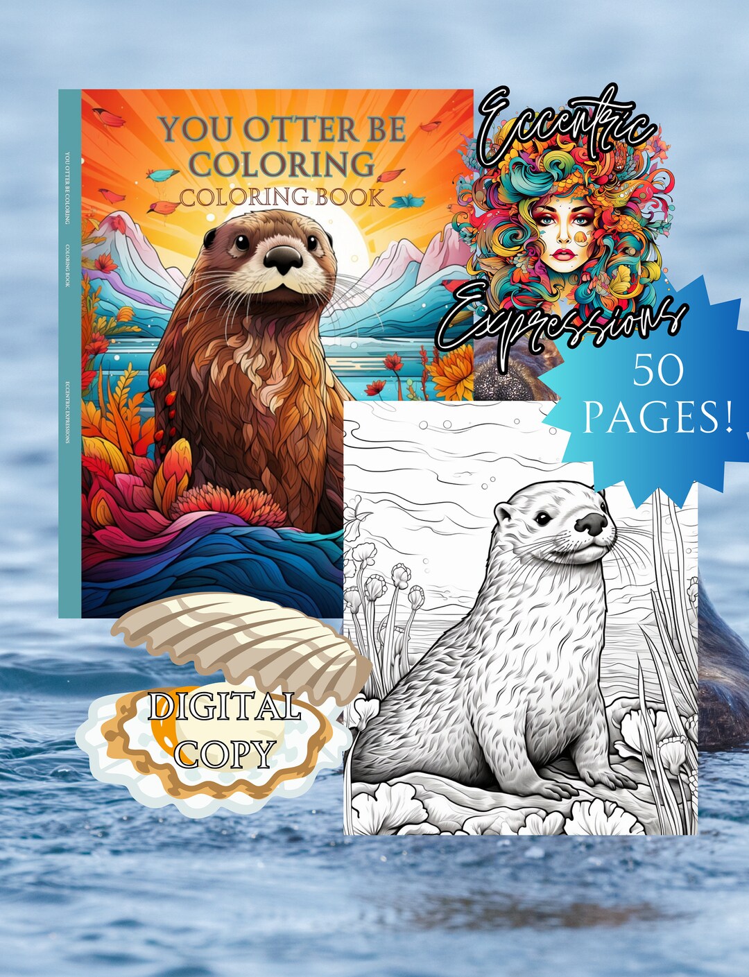 You Otter Be Coloring: A Whimsical Journey With 50 Single-sided Pages ...