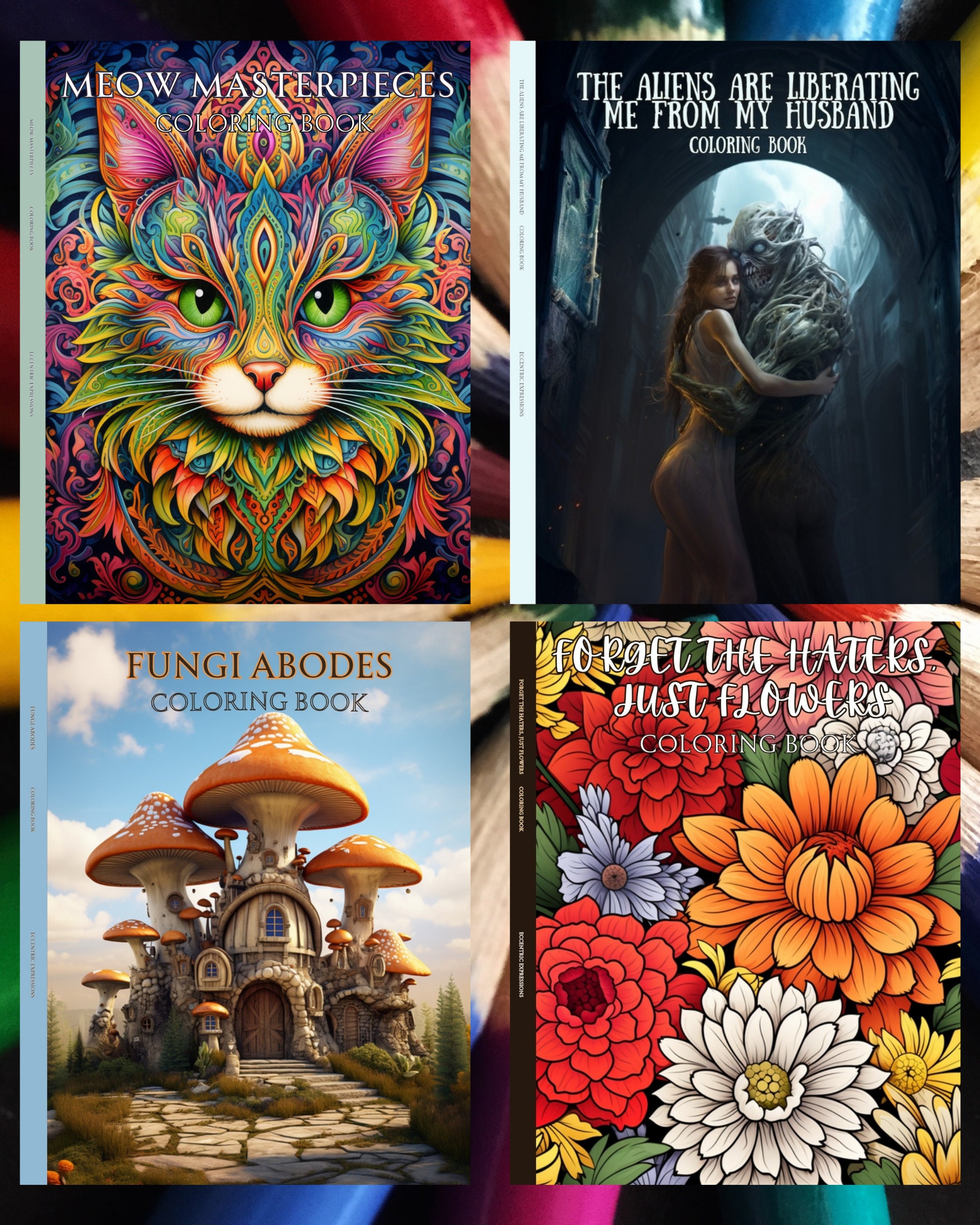 Ultimate Coloring Collection: Eccentric Expressions Adult Coloring ...