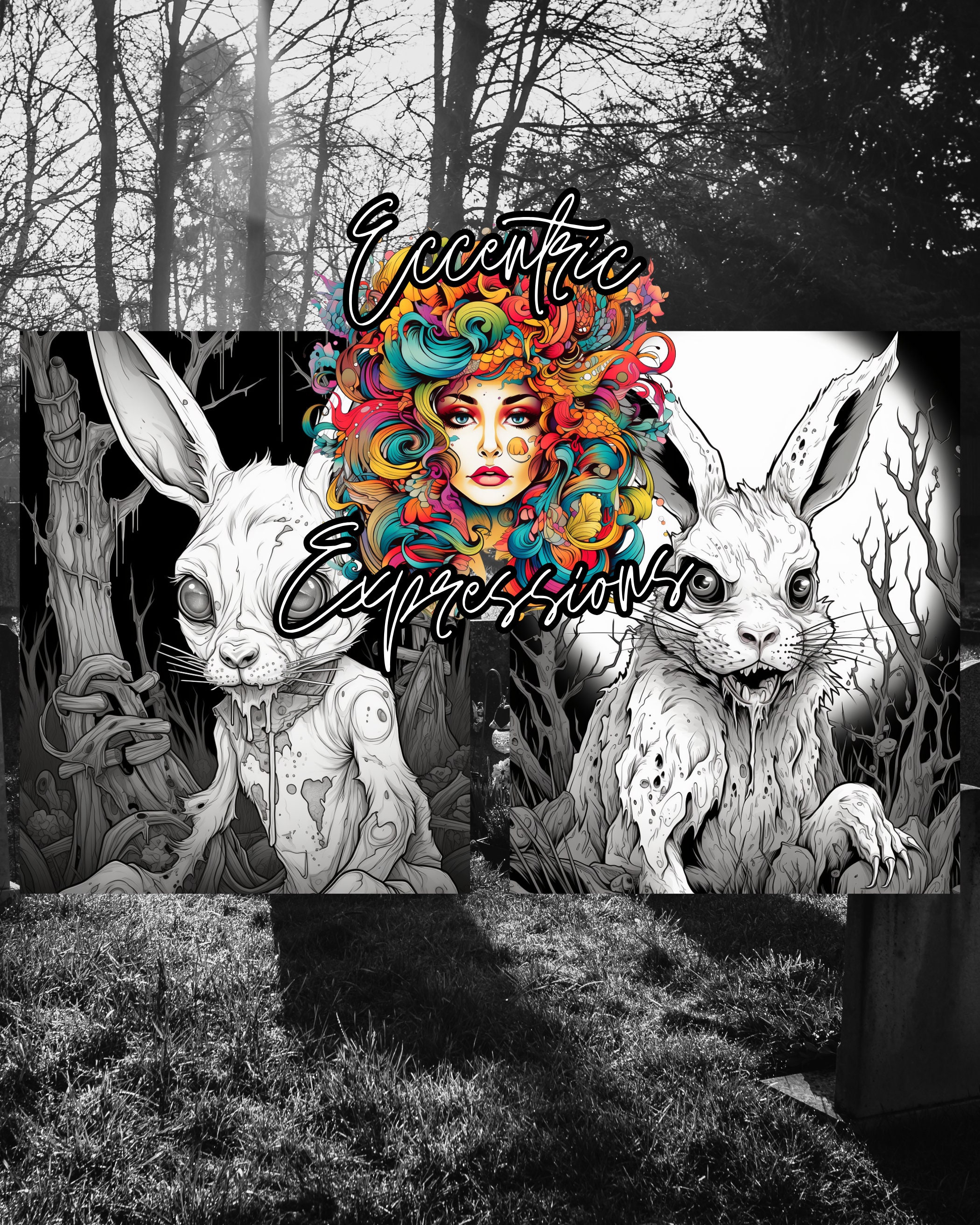 Zombie Rabbits: A Creepy Coloring Adventure for Horror - Etsy Australia