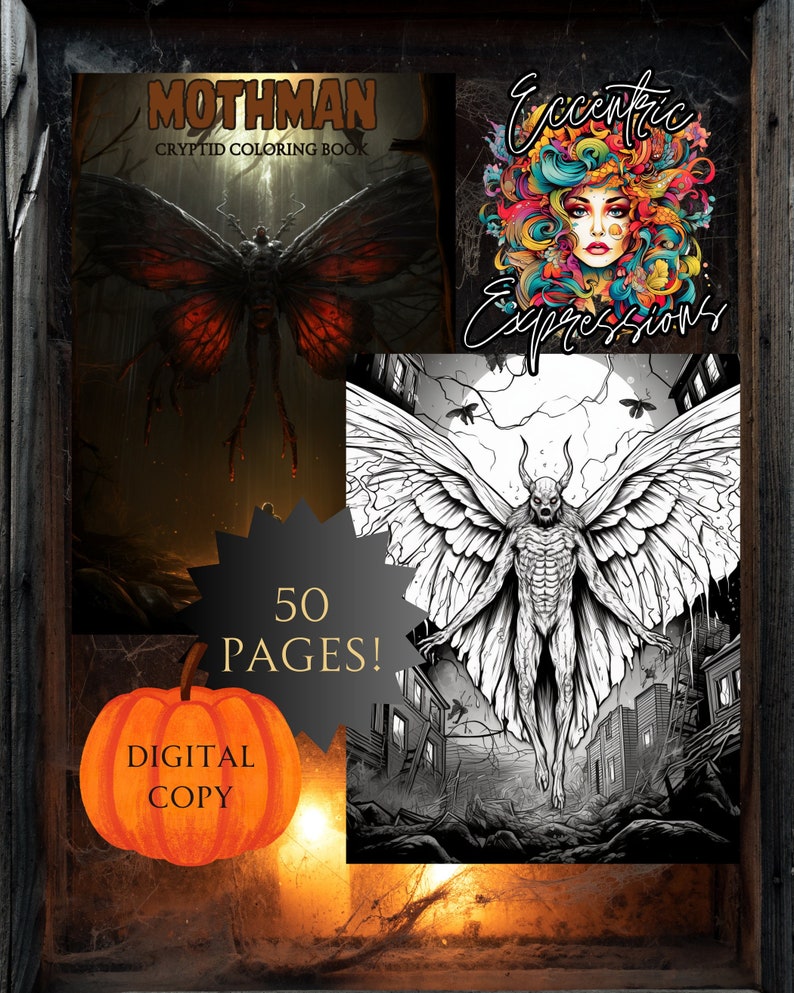 Mothman - Cryptid Coloring - 50 Coloring Pages - Which is Your Mothman ...