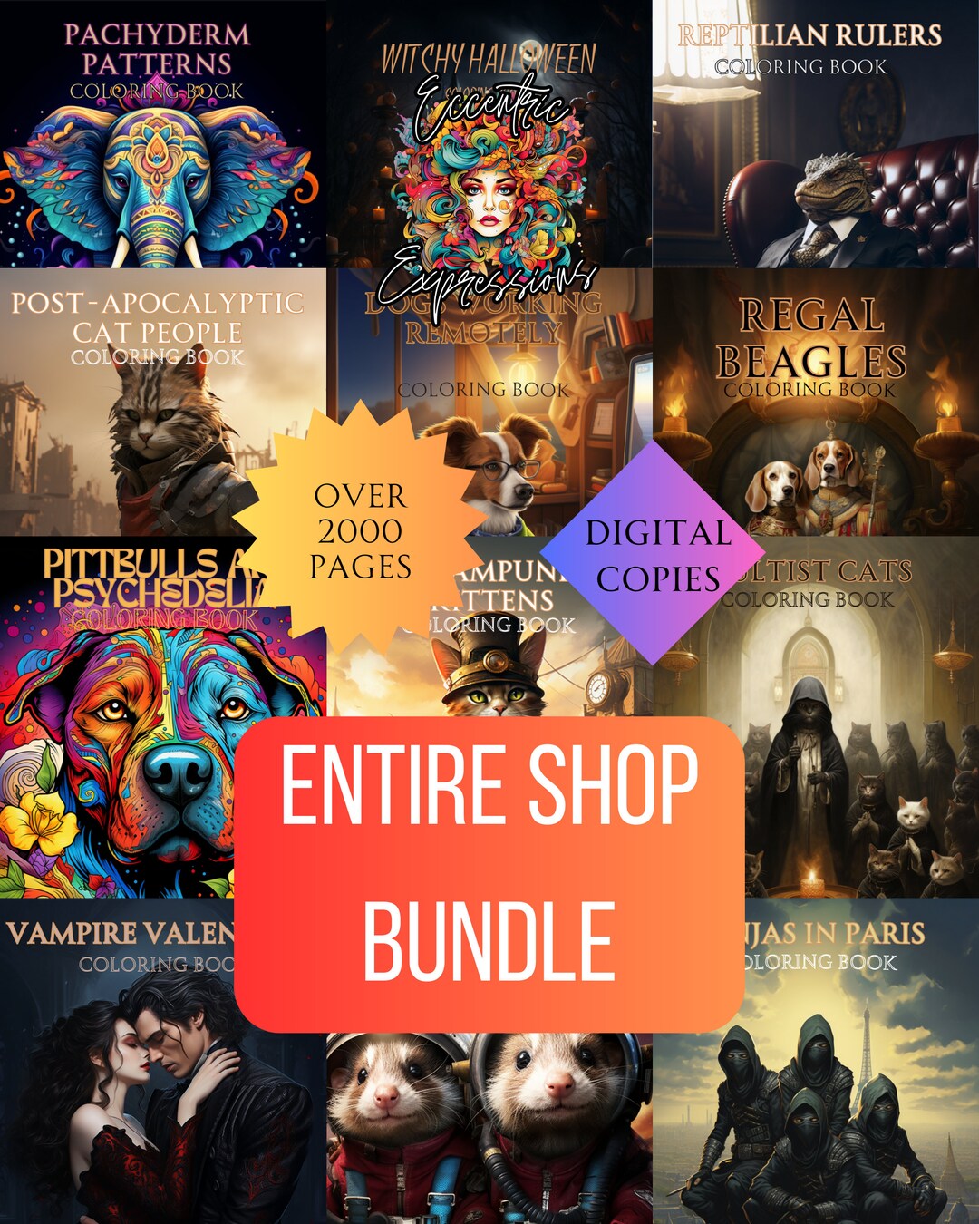 Ultimate Coloring Collection: Eccentric Expressions Adult Coloring ...