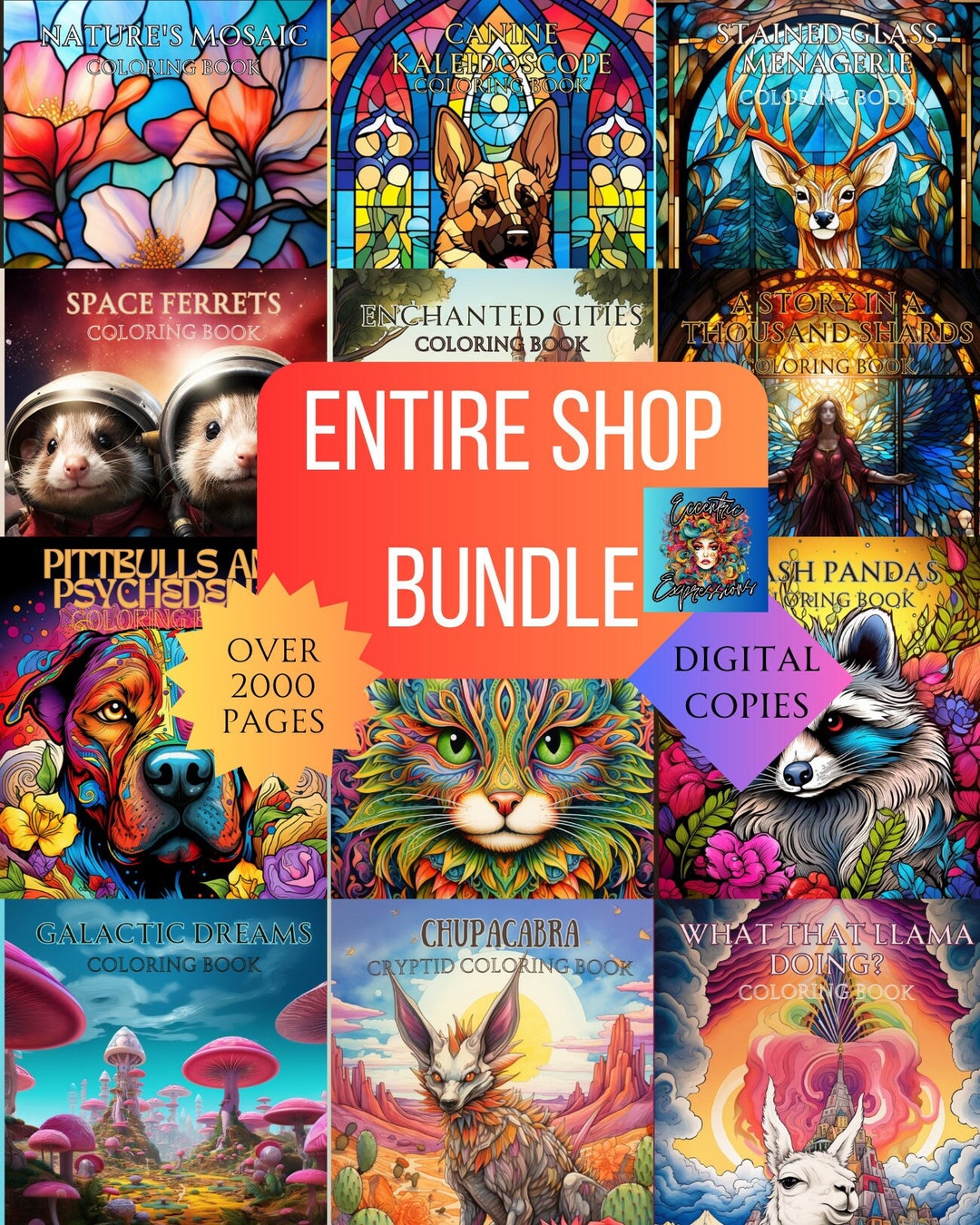 Ultimate Coloring Collection: Eccentric Expressions Adult Coloring ...