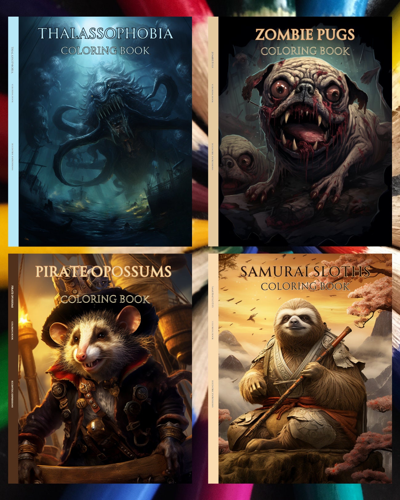 Ultimate Coloring Collection: Eccentric Expressions Adult Coloring ...