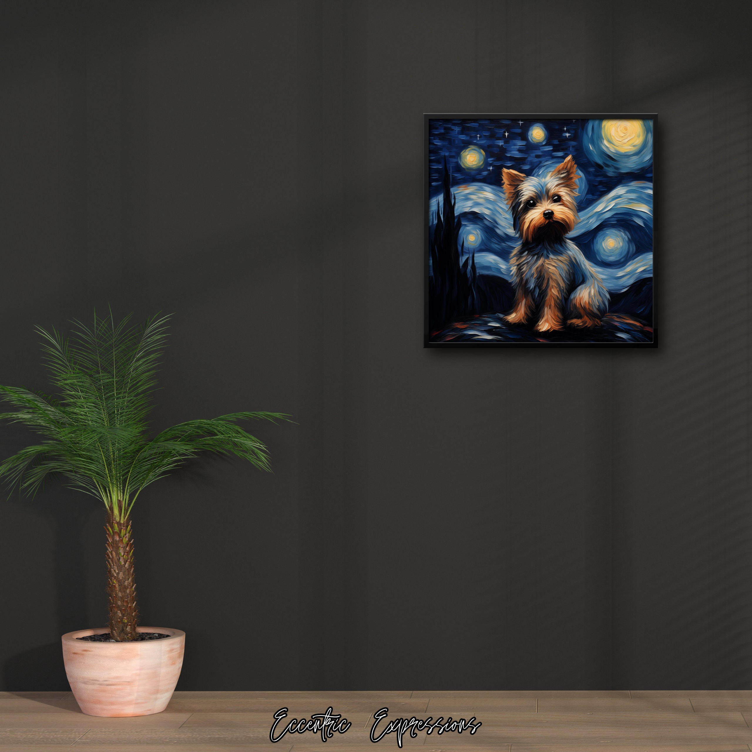 Starry Night Yorkie Digital Download High-resolution Yorkie Artwork 1:1 ...