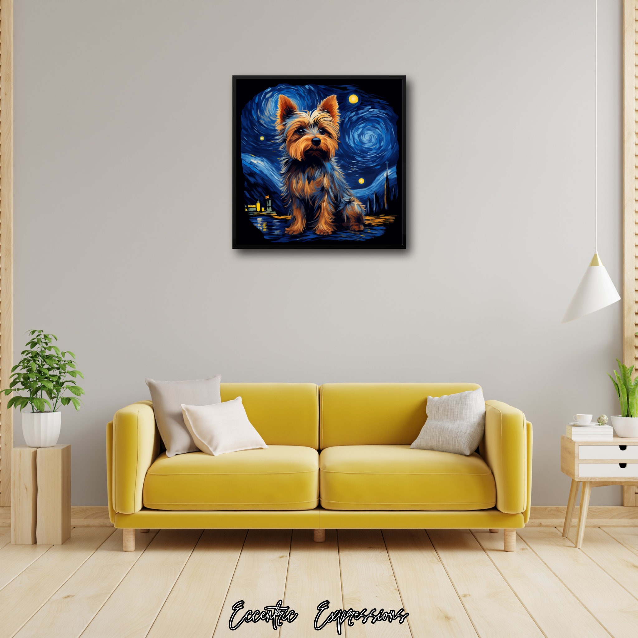 Starry Night Yorkie Digital Download - High-resolution Yorkie Artwork 1 ...