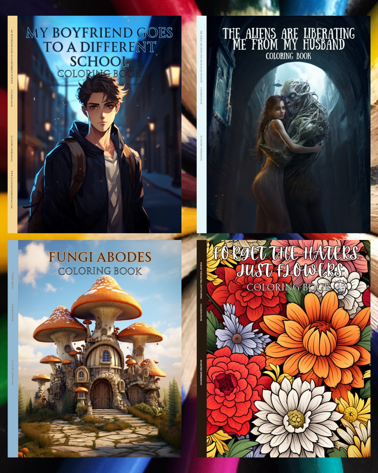 Ultimate Coloring Collection: Eccentric Expressions Adult Coloring ...