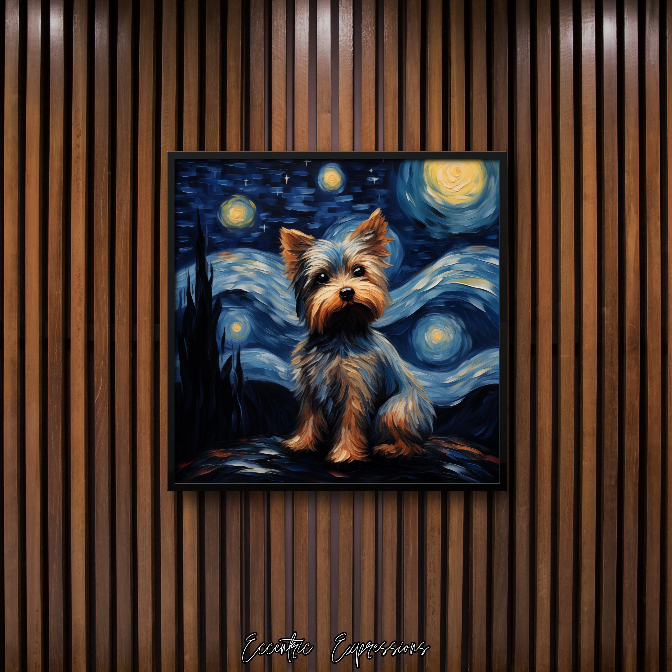 Starry Night Yorkie Digital Download High-resolution Yorkie Artwork 1:1 ...