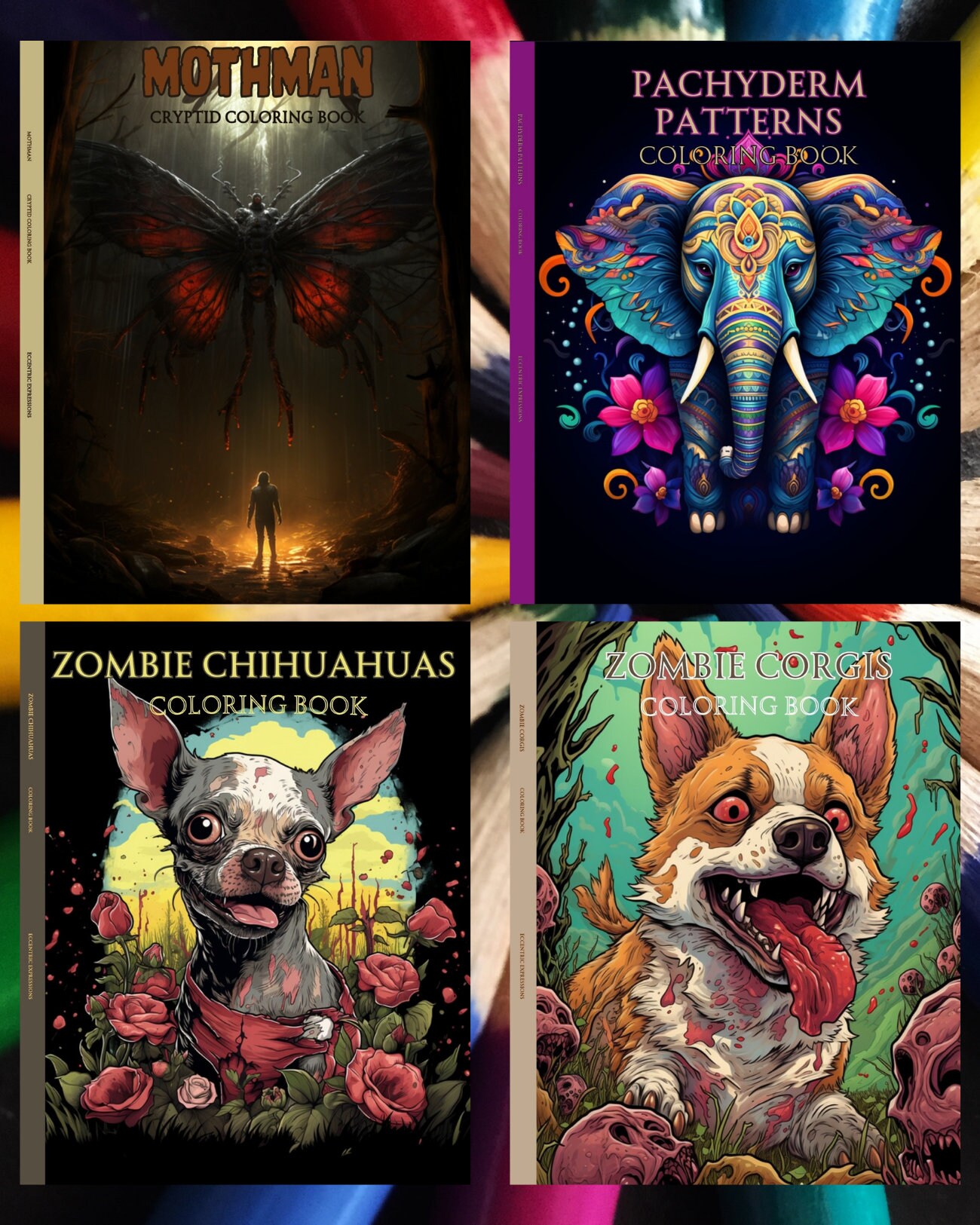 Ultimate Coloring Collection: Eccentric Expressions Adult Coloring ...